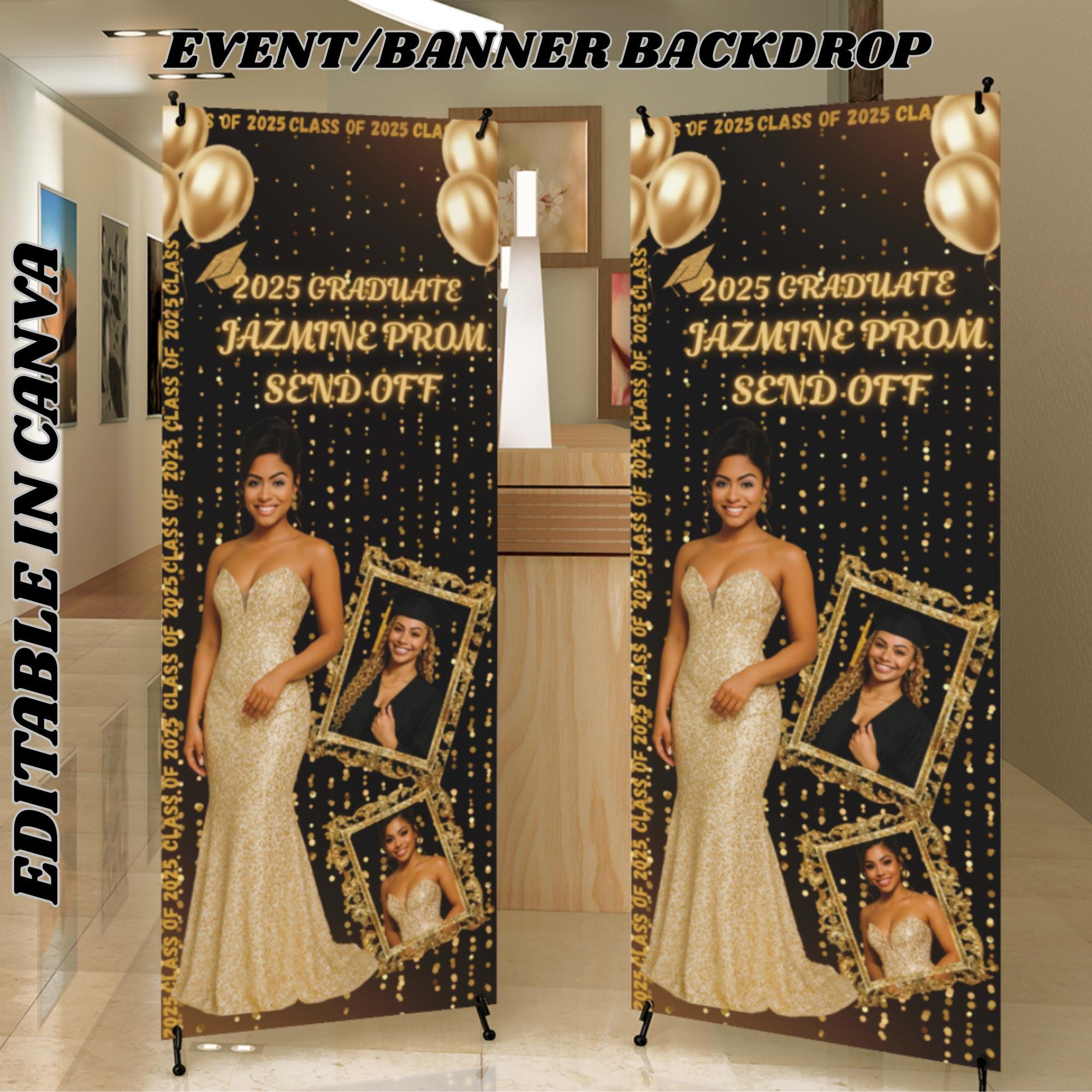 Editable Backdrop, Prom Send Off, Graduate Banner, Flyer, Event ...