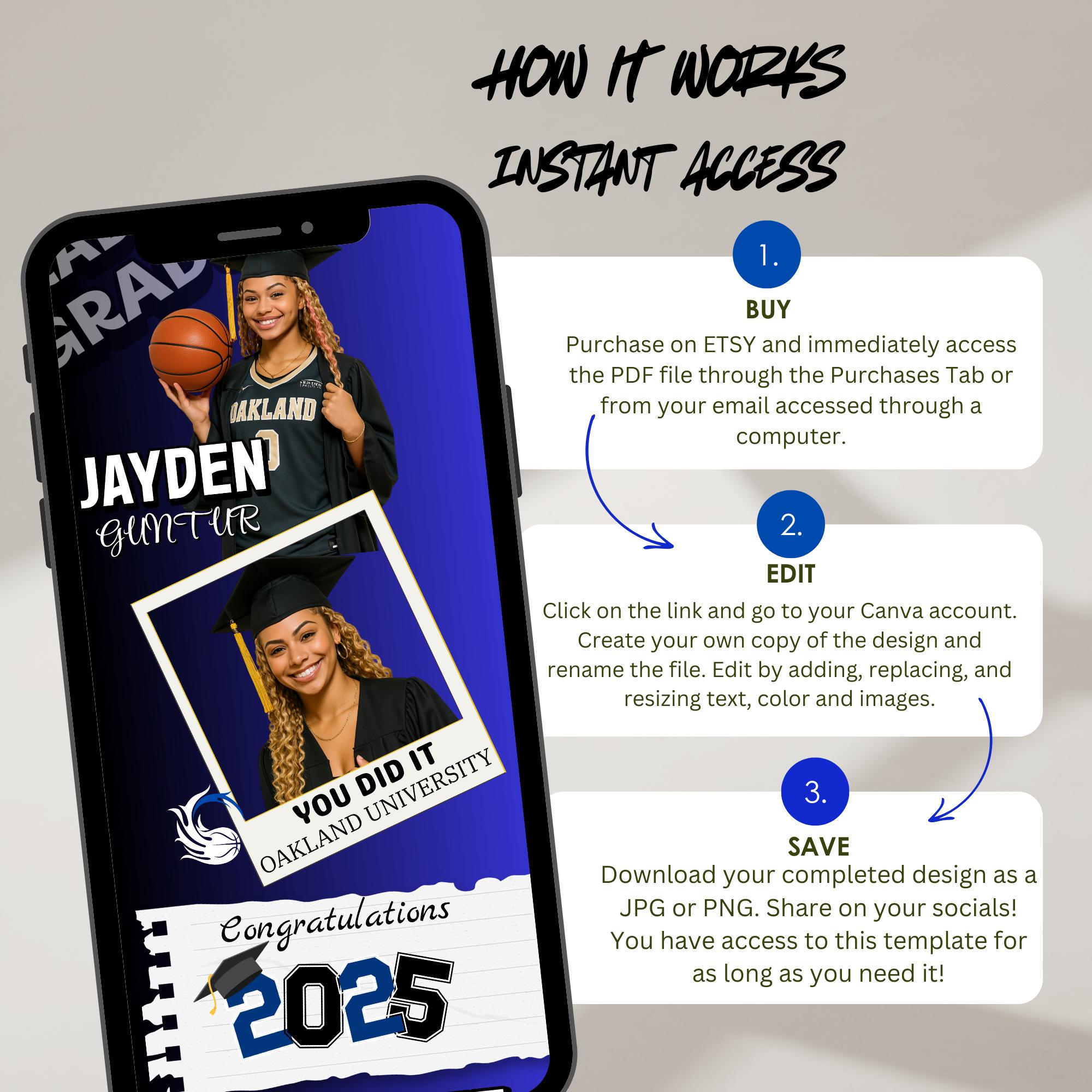 Editable Graduation Banner Template (31x78 In) – Printable Canva Design ...