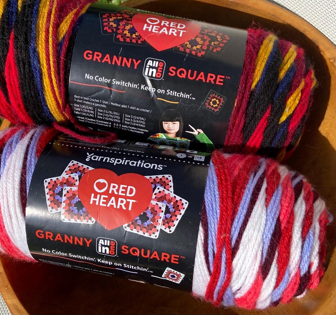 Red Heart Granny Squares - Etsy