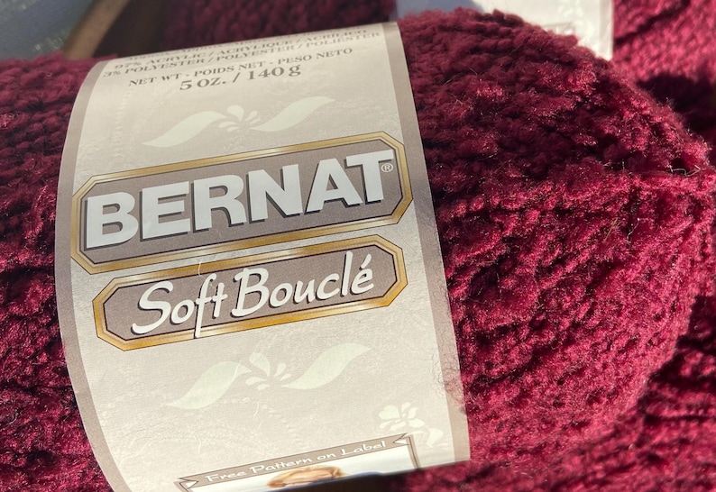Bernat Soft Boucle Yarn, Burgundy, 5 Oz Skein - Etsy