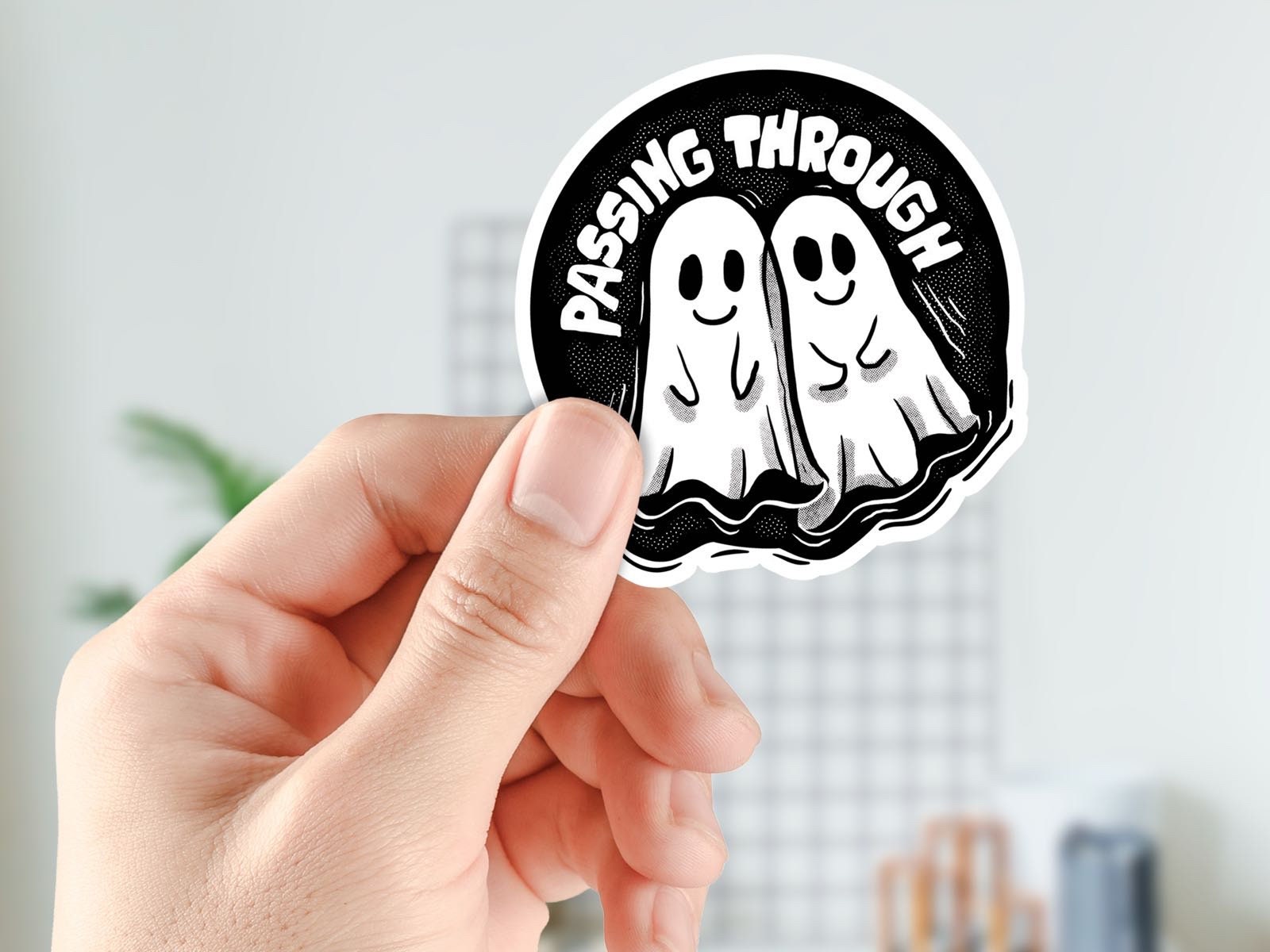 Passing Through Ghost Sticker - Etsy