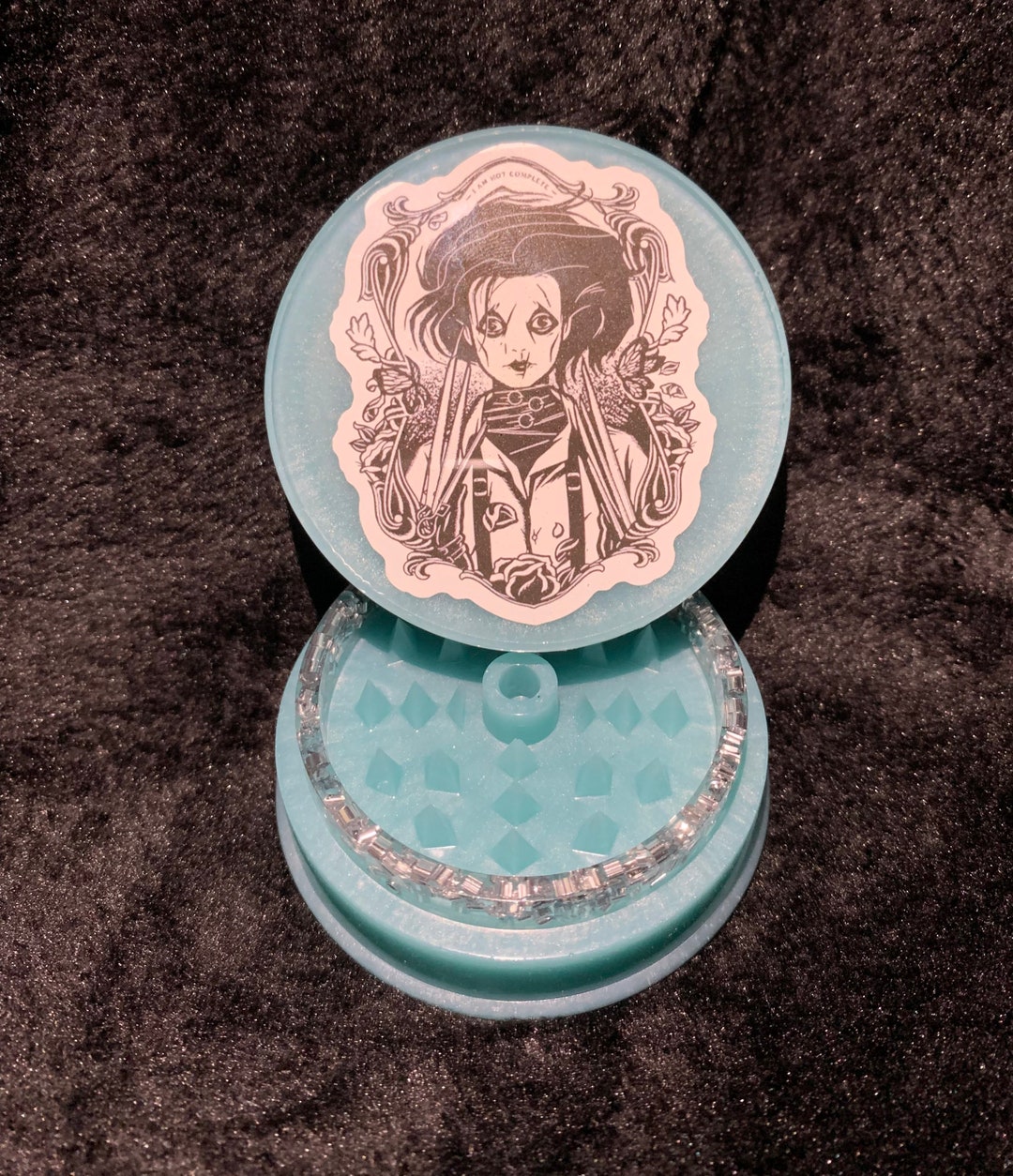 Edward Scissorhands Shimmer Blue/ Silver Herb Grinder - Etsy