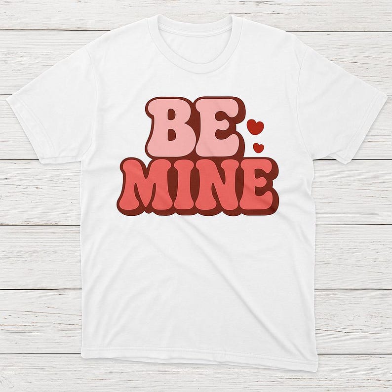 Valentine’s Day Couple Tee be Mine Love Shirt for Men Her Love Graphic ...