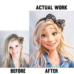 Pixar Style Portrait From Photo, Digital or Printed Custom Portrait ...