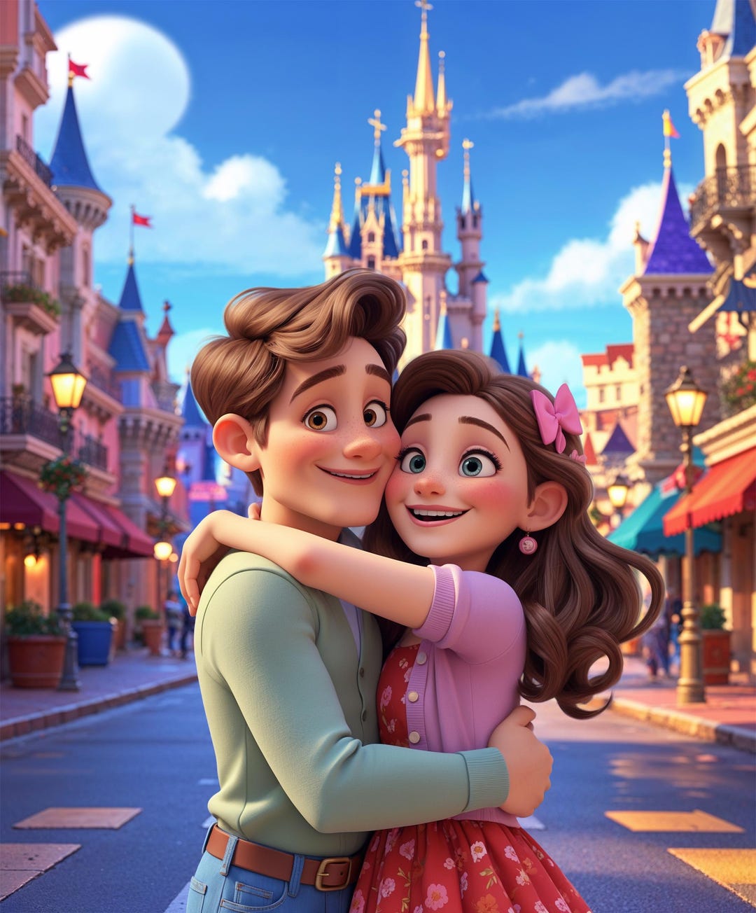 Custom Pixar Style Cartoon Portrait: Personalized Couple, Family & Pet ...
