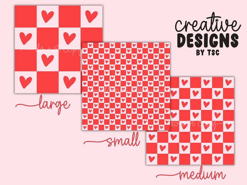 Checkered Print With Hearts, Checkerboard Pattern, Red Checkers ...