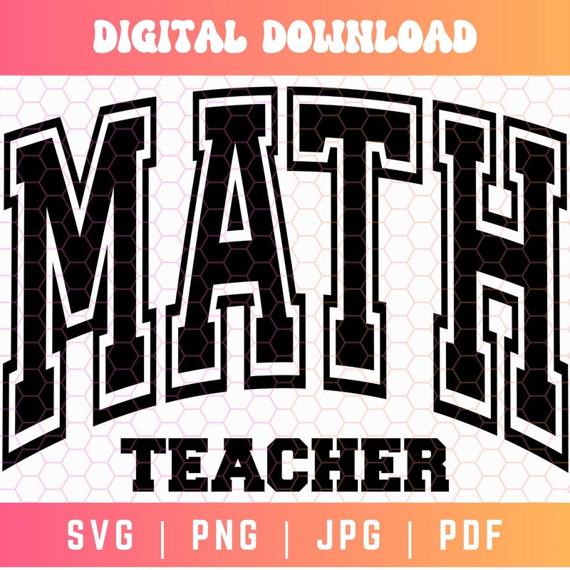 Math Teacher Svg - Etsy