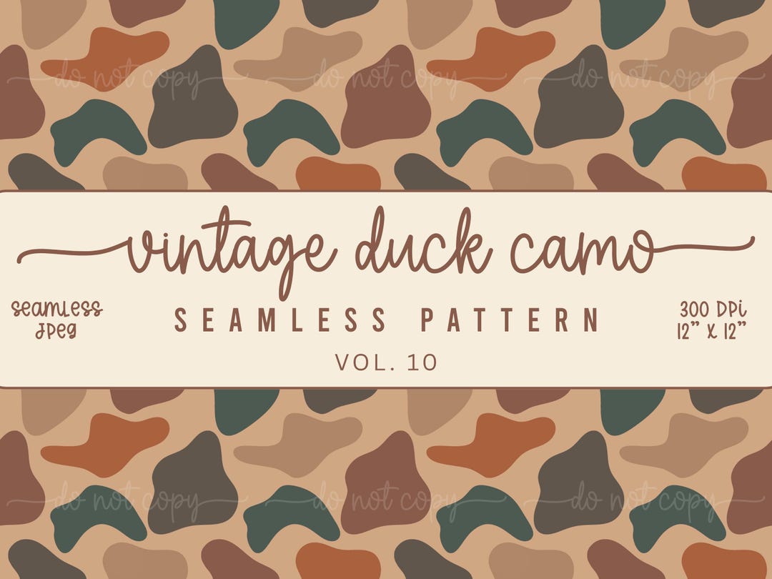 Vintage Duck Camo Seamless Pattern, Old School Camo, Marsh Camo ...