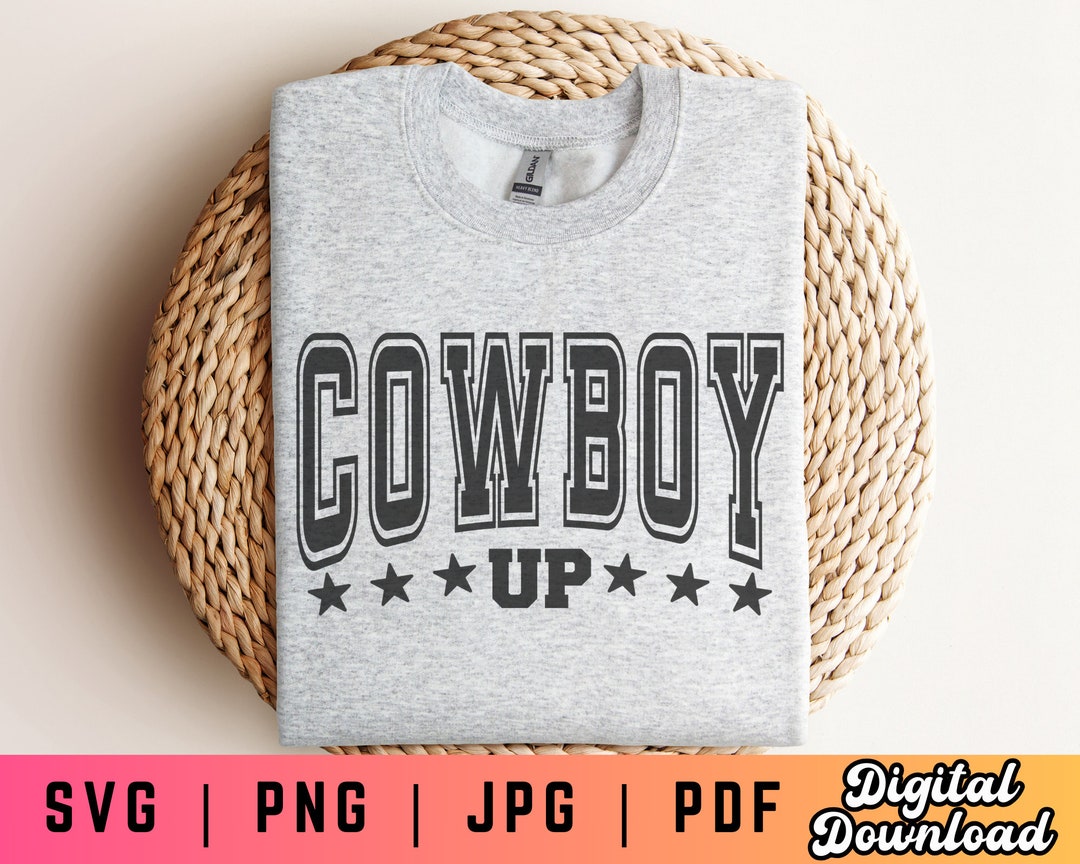 Cowboy up SVG PNG, Cowboy Svg Png, Cowboy Varsity Svg Png, Varsity Svg ...