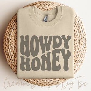 Howdy Honey SVG PNG PDF, Howdy Svg Png, Western Svg Png, Wavy Text Svg ...