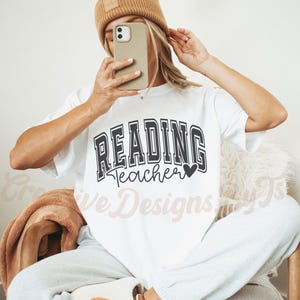 Reading Teacher SVG PNG, Varsity Svg Png, Teacher Shirt Svg Png ...