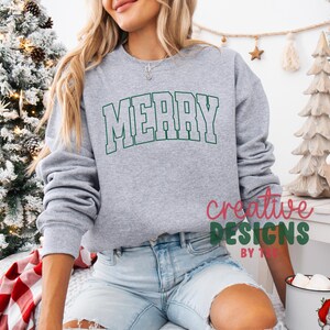 Merry Outline SVG PNG, Merry Svg Png, Varsity Svg Png, Christmas ...
