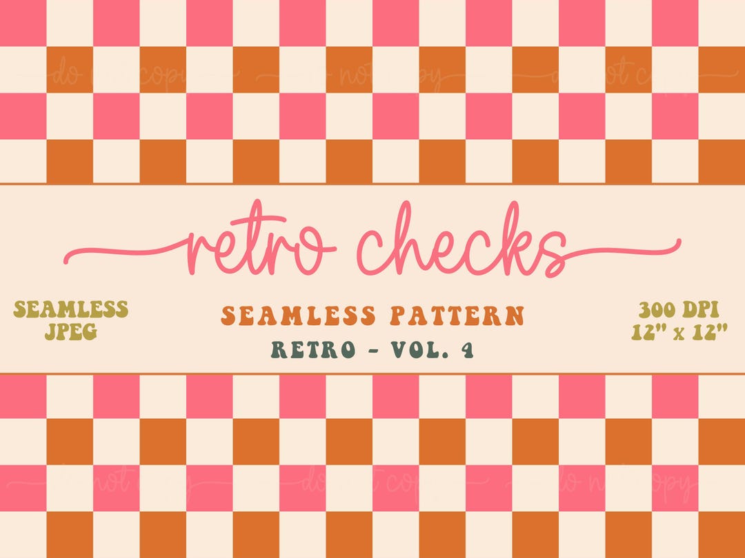 Retro Checks Seamless Pattern | Checkerboard | Checkered Print | Pink ...