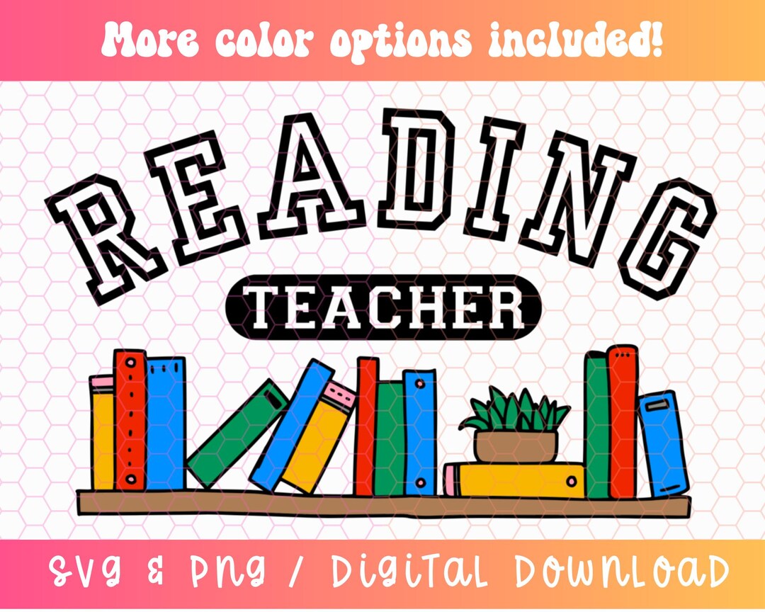 Reading Teacher SVG PNG, Varsity Svg Png, Teacher Shirt Svg Png ...