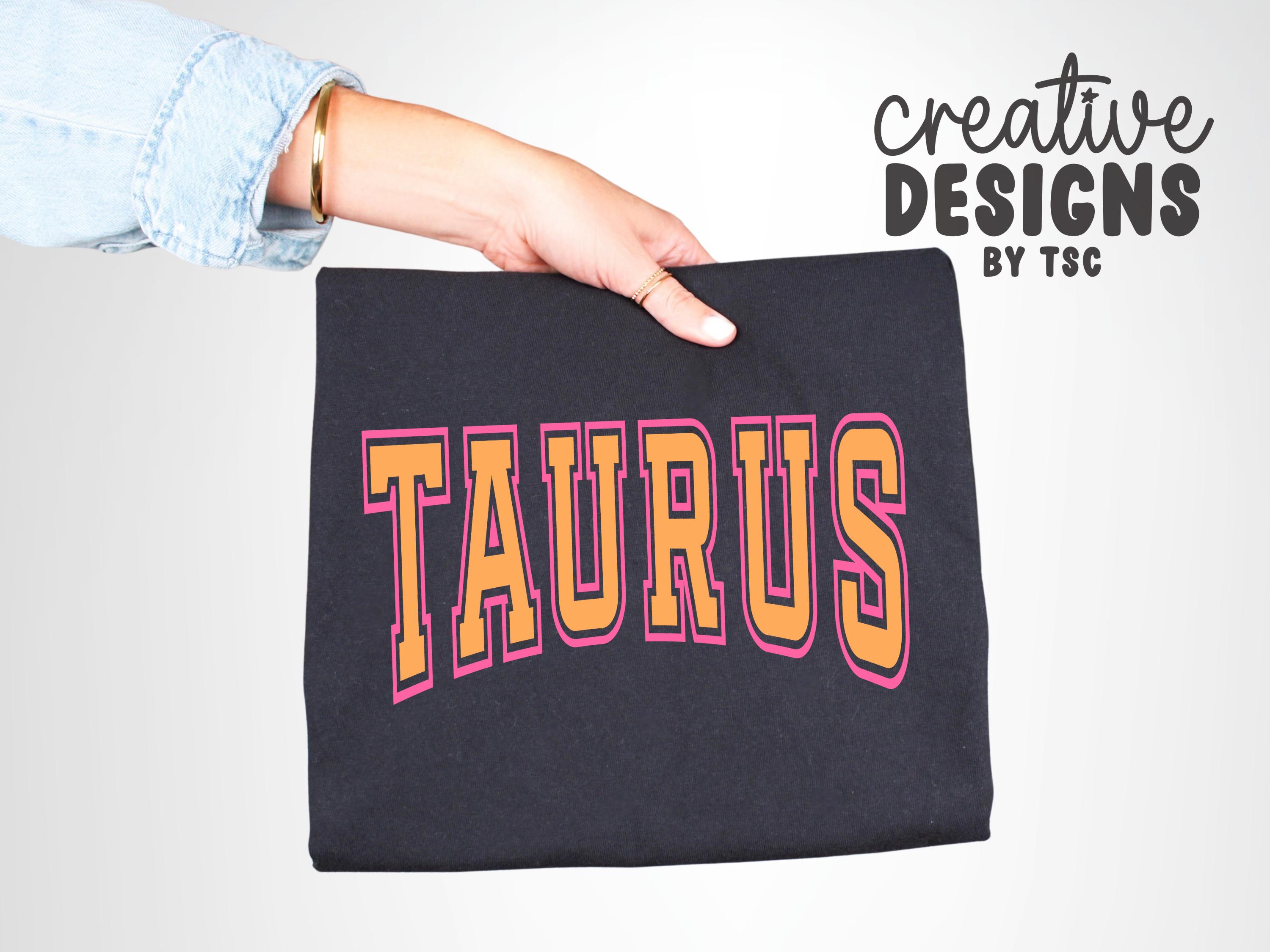 Taurus SVG PNG | Varsity Font | Taurus Designs | Zodiac | Cut File ...