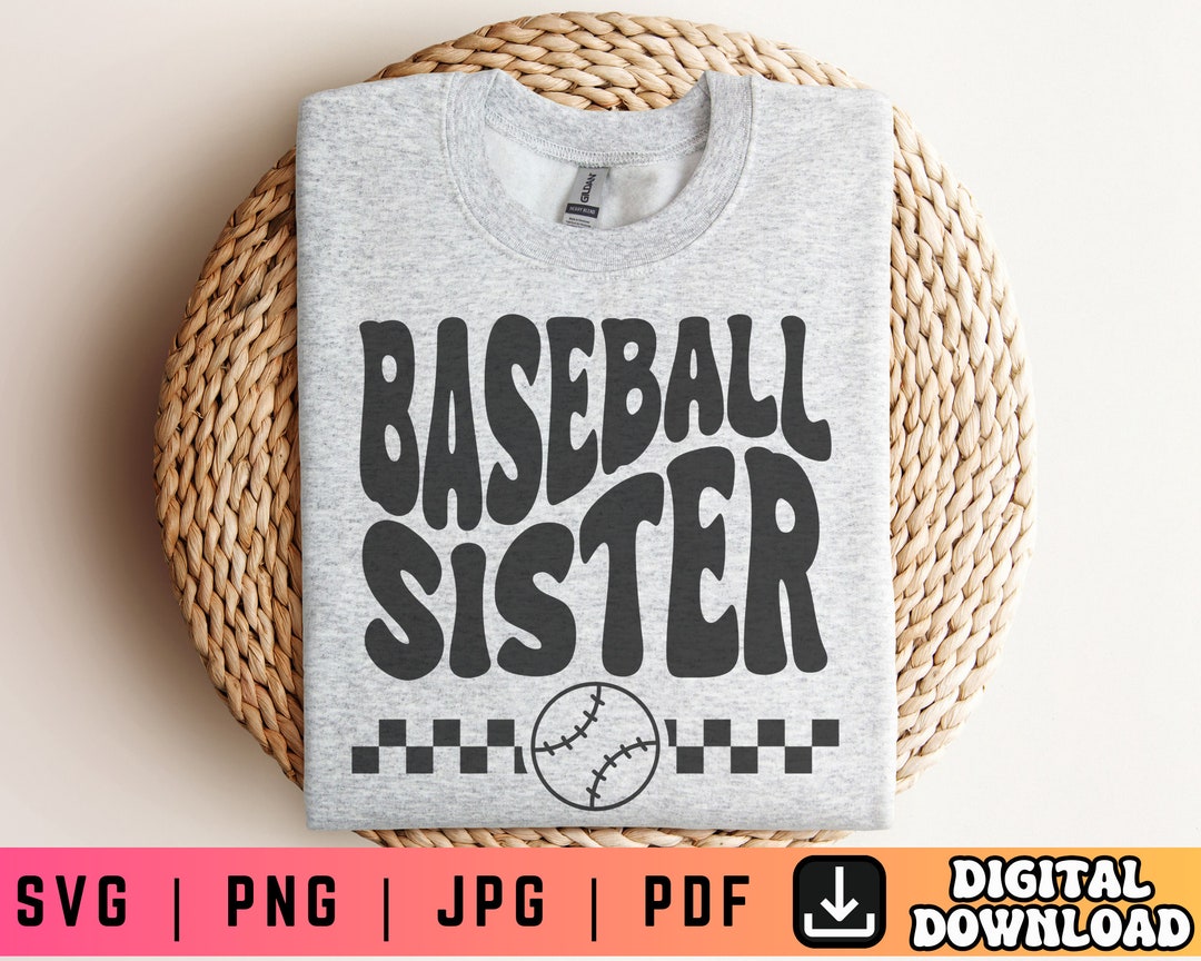 Baseball Sister SVG PNG, Baseball Sis Svg Png, Wavy Font Svg Png, in My ...