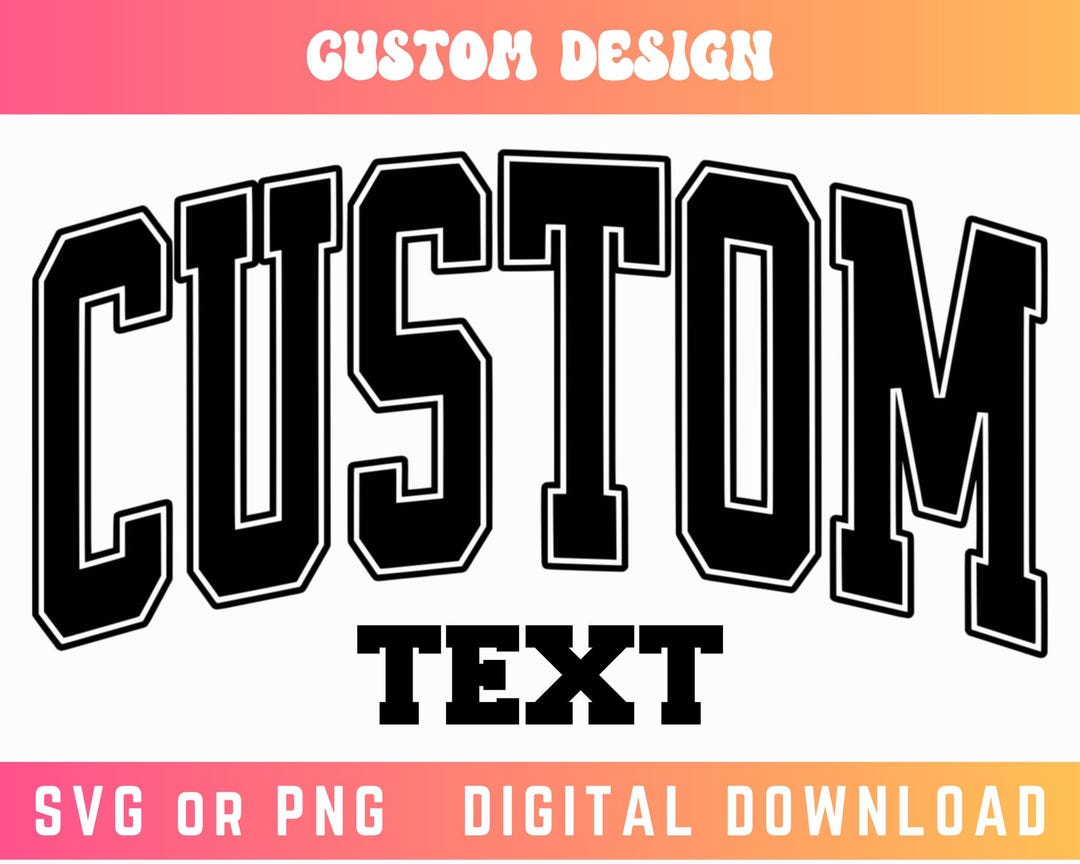 Custom Varsity SVG PNG, Custom College Font Svg Png, Custom Jersey Font ...