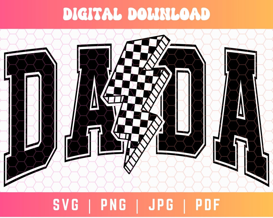 Dada SVG PNG PDF, Varsity Svg Png, Checkered Dad Svg Png, Dad ...