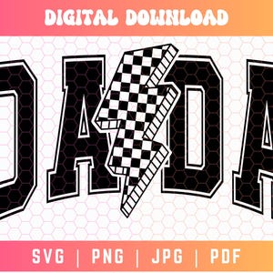 Dada SVG PNG PDF, Varsity Svg Png, Checkered Dad Svg Png, Dad ...