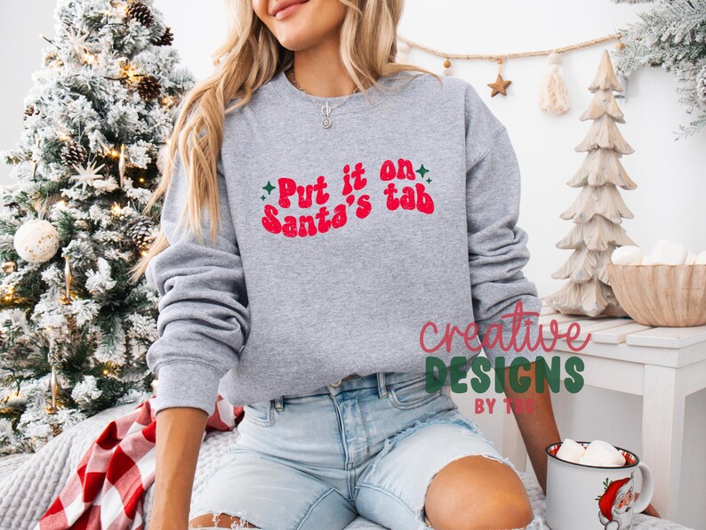 Put It on Santa's Tab PNG, Santa Png, Retro Christmas Png, Christmas ...