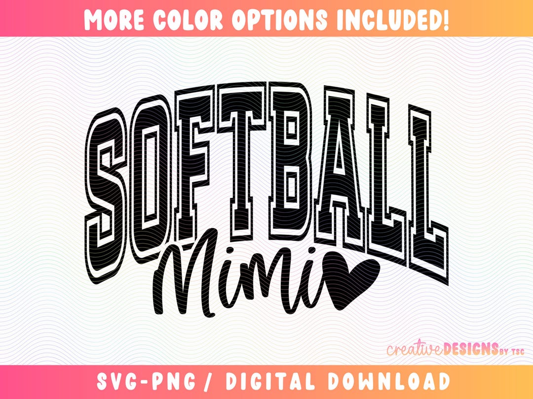 Softball Mimi SVG PNG | Sublimation | Varsity Font | Sports | Digital ...