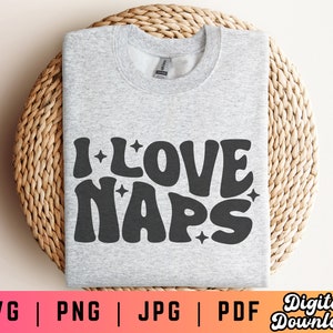 I Love Naps SVG PNG PDF, Nap Lover Svg Png, I Love Sleep Svg, Wavy Text Svg Png, Sleepy Svg Png ...