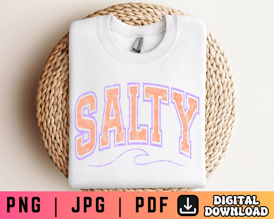 Salty PNG, Varsity Png, Wave Png, Salty Sublimation, Trendy Summer Png, Pastel Png, Aesthetic ...