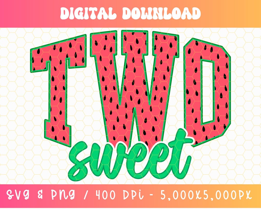 Two Sweet SVG PNG, 2nd Birthday Svg Png, Summer Birthday Svg, 2nd ...