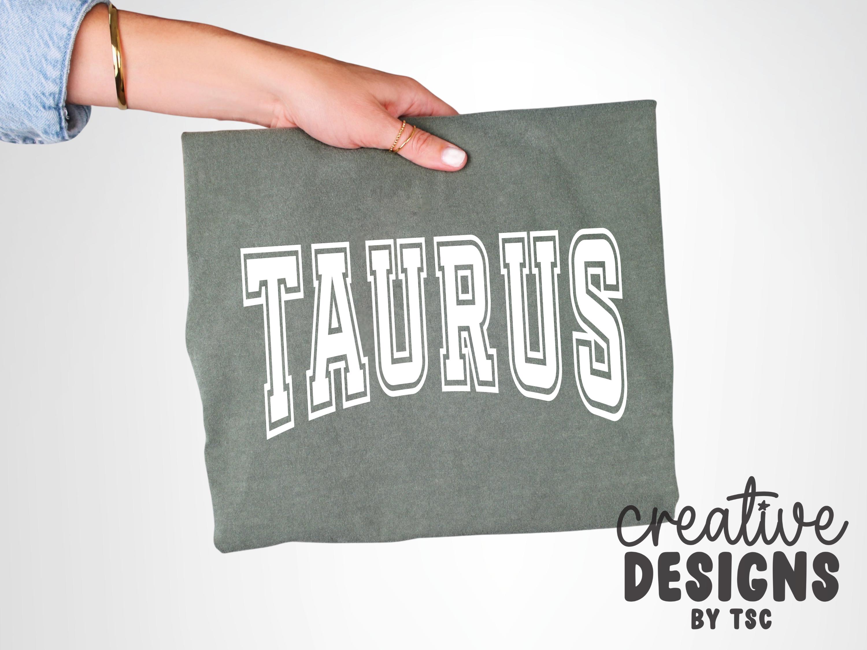 Taurus SVG PNG | Varsity Font | Taurus Designs | Zodiac | Cut File ...