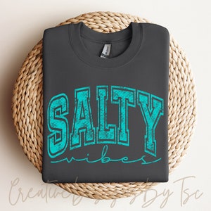 Salty Vibes PNG, Varsity Png, Salty Sublimation, Trendy Summer Png, Turquoise Png, Aesthetic Png ...