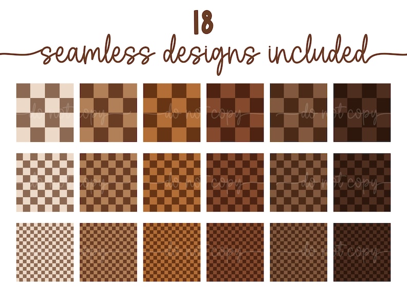 Brown Checkered Print Bundle, Checkerboard Pattern, Neutral Checkered ...