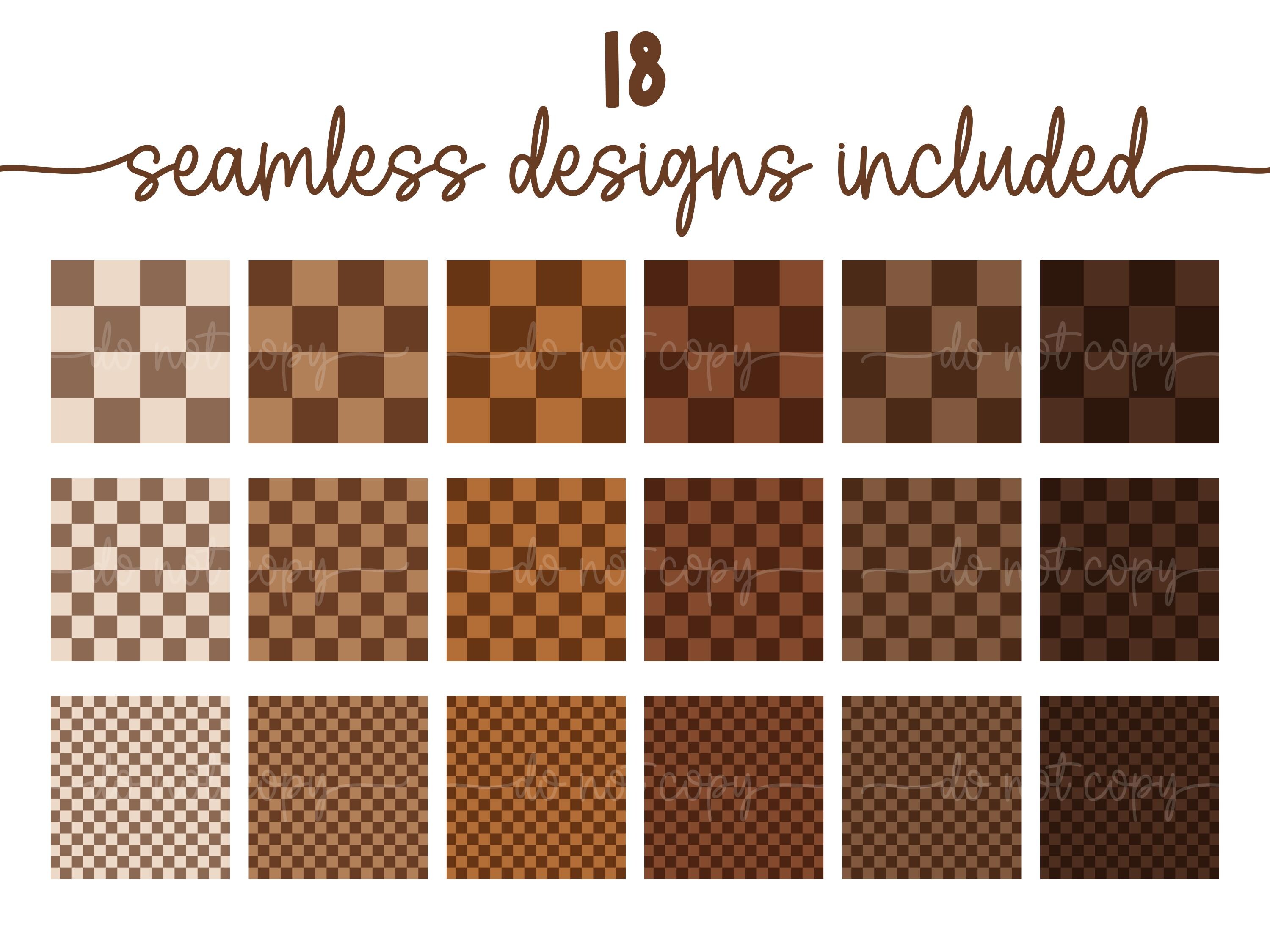 Brown Checkered Print Bundle, Checkerboard Pattern, Neutral Checkered ...