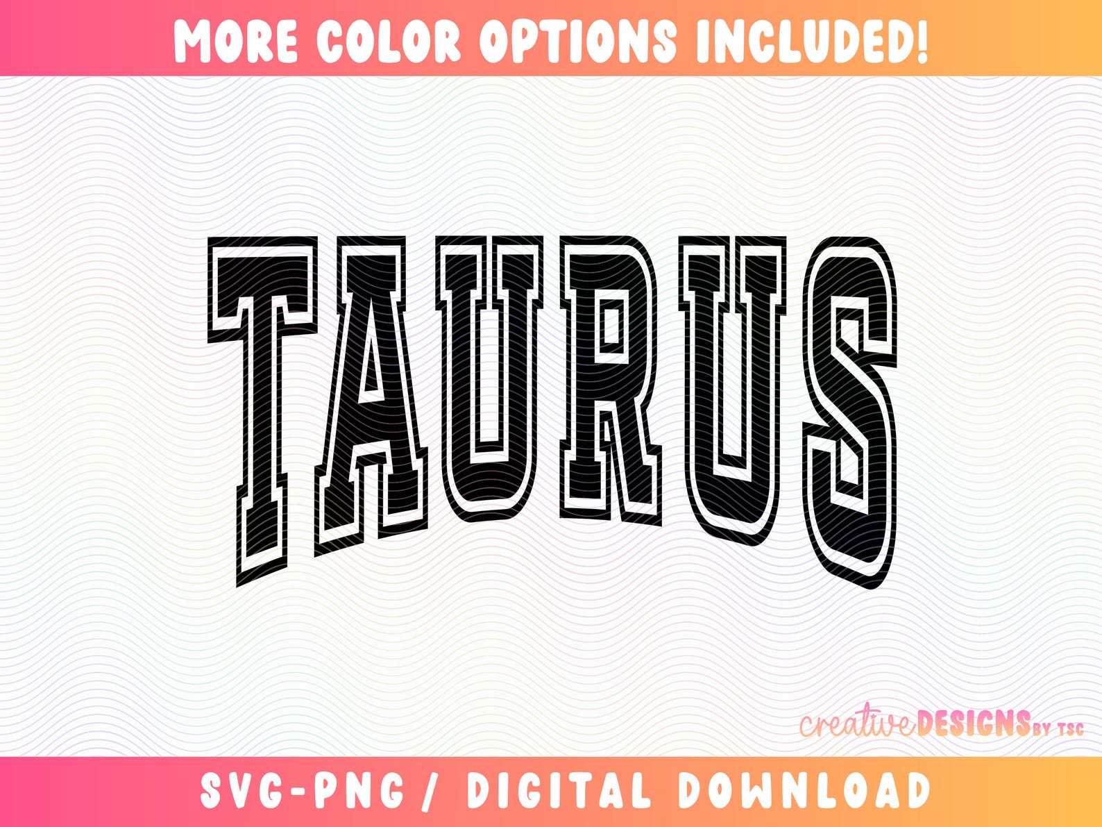 Taurus SVG PNG | Varsity Font | Taurus Designs | Zodiac | Cut File ...