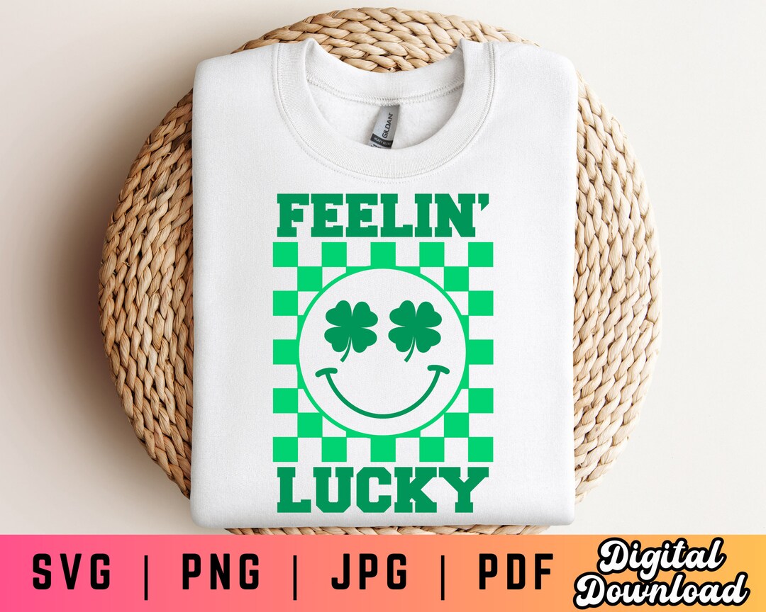 Feelin' Lucky SVG PNG, Lucky Svg Png, Shamrock Svg Png, St Patricks Day ...
