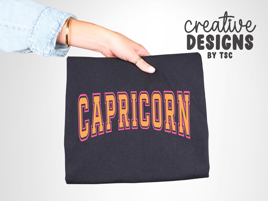 Capricorn SVG PNG | Varsity Font | Zodiac Sign | Birth Sign | Cut File ...
