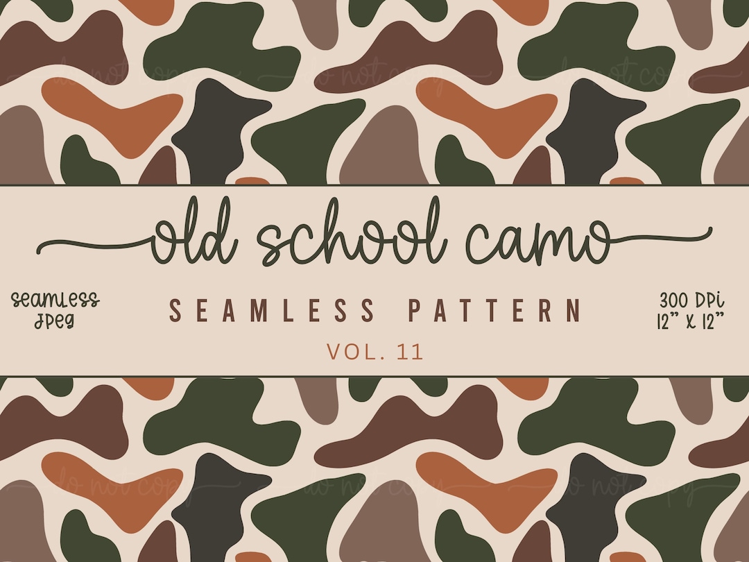 Old School Camo Seamless Pattern | Vintage Camouflage | Marsh Camo ...