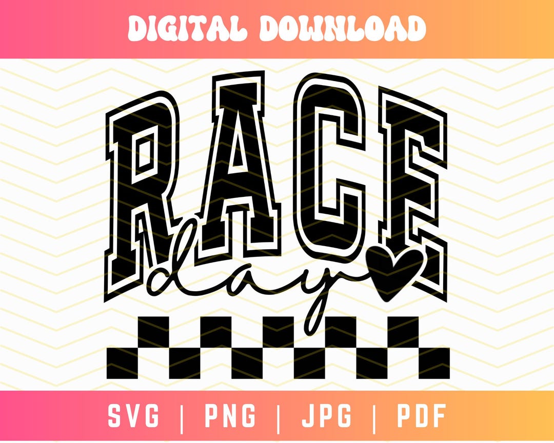 Race Day SVG PNG, Race Day Vibes Svg Png, Game Day Svg, Checkered ...