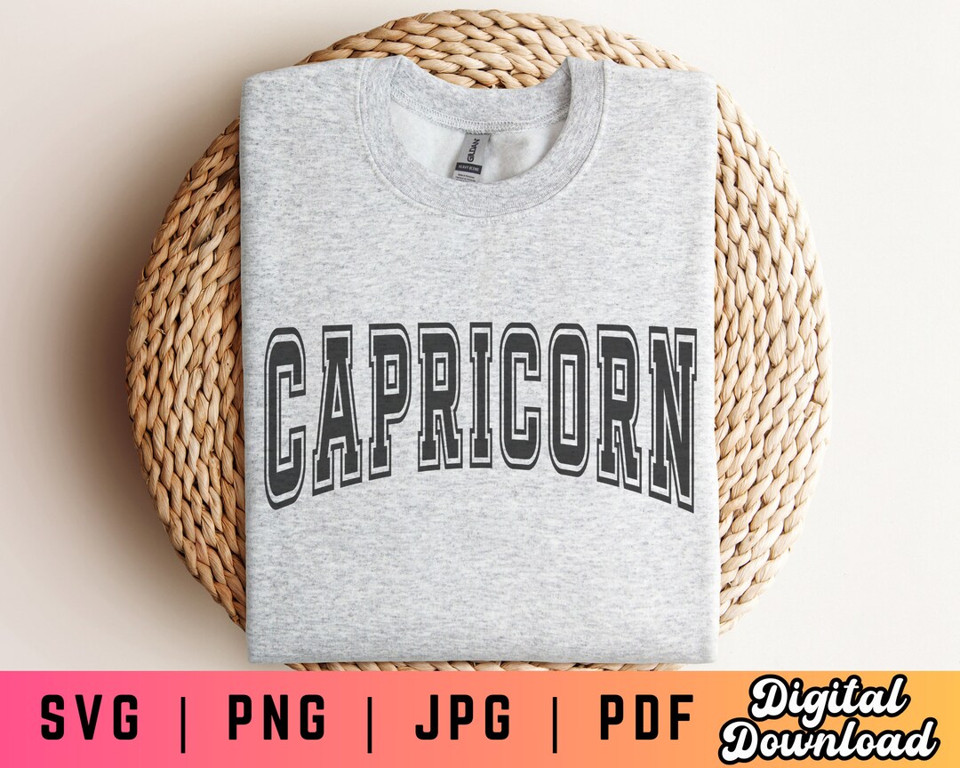 Capricornio SVG PNG PDF, Varsity svg png, Zodiac svg png, signo del ...