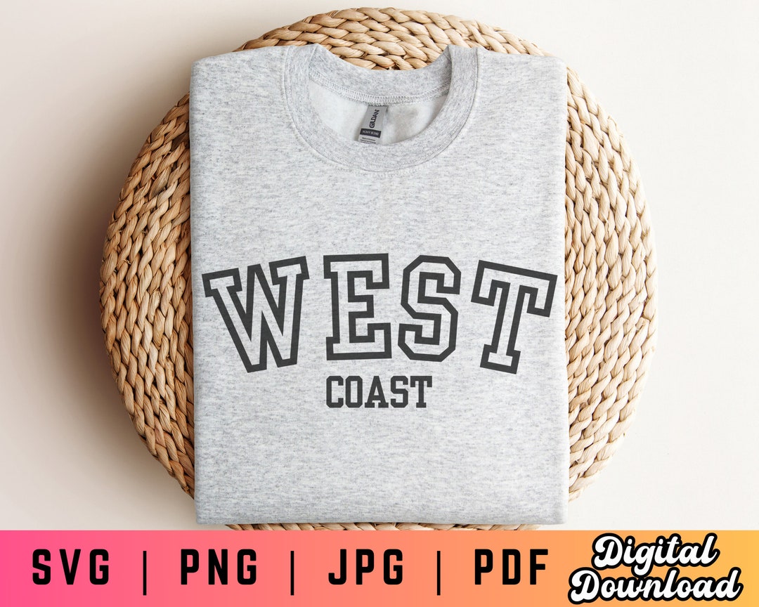 West Coast SVG PNG PDF, West Coast Svg Png, West Coast Varsity Svg Png ...