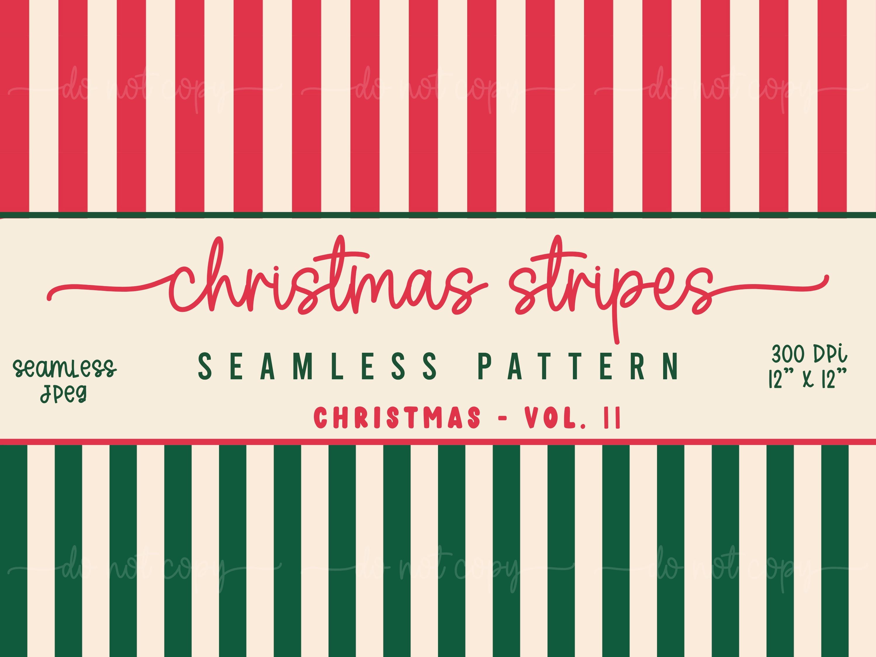 Christmas Stripes Seamless Pattern, Holiday Stripes, Red | Green ...