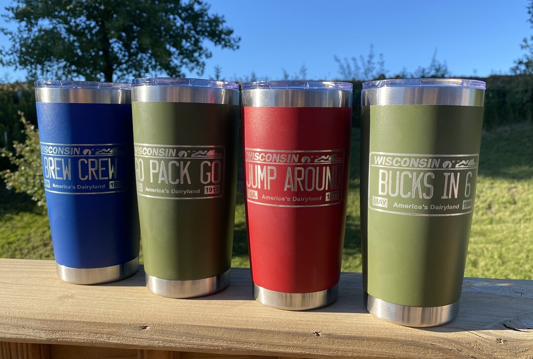 Customizable Wisconsin License Plate Design 20oz Stainless Steel ...