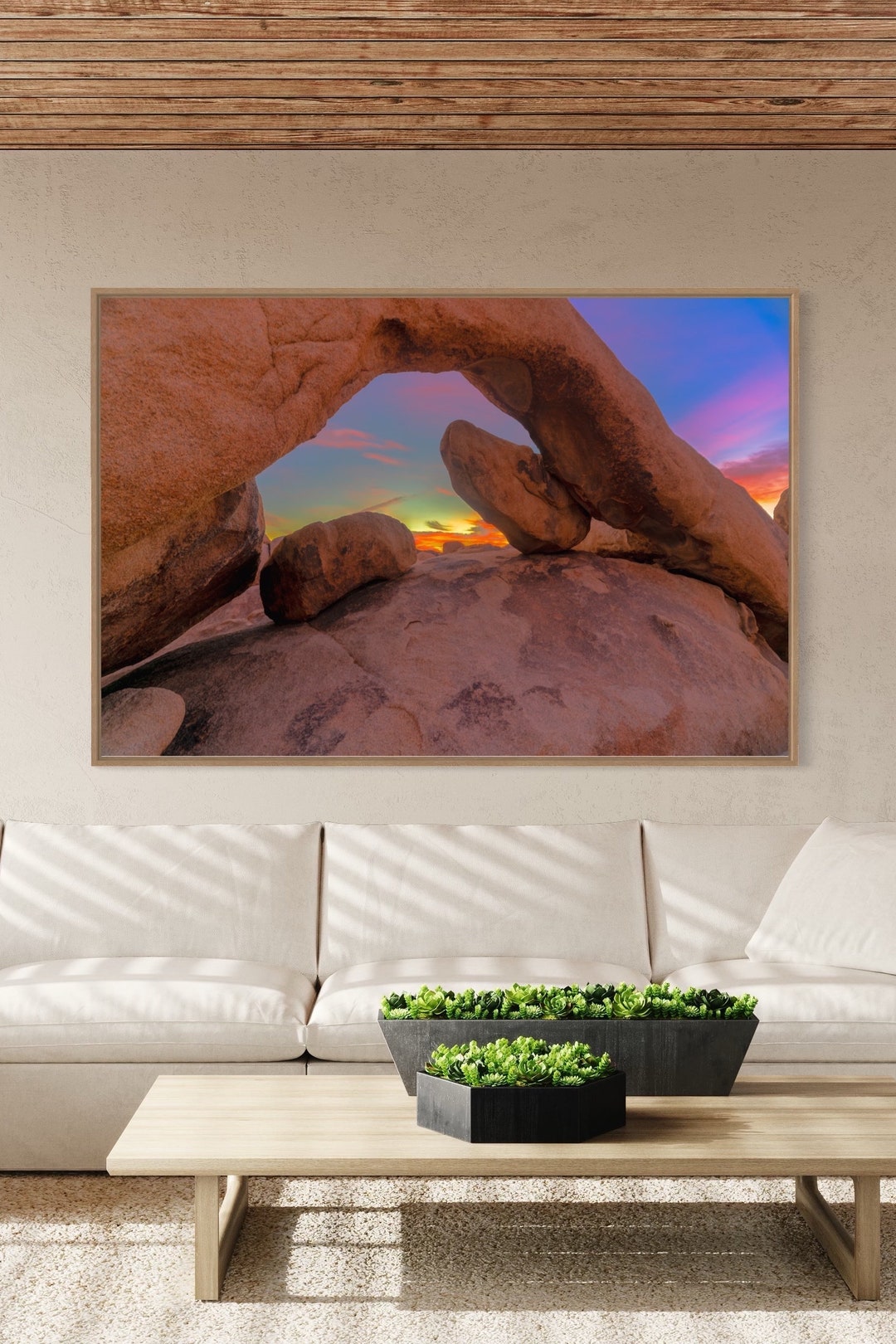 Boho Rainbow Decor Framed Canvas Wall Art for Living Room Decor for ...