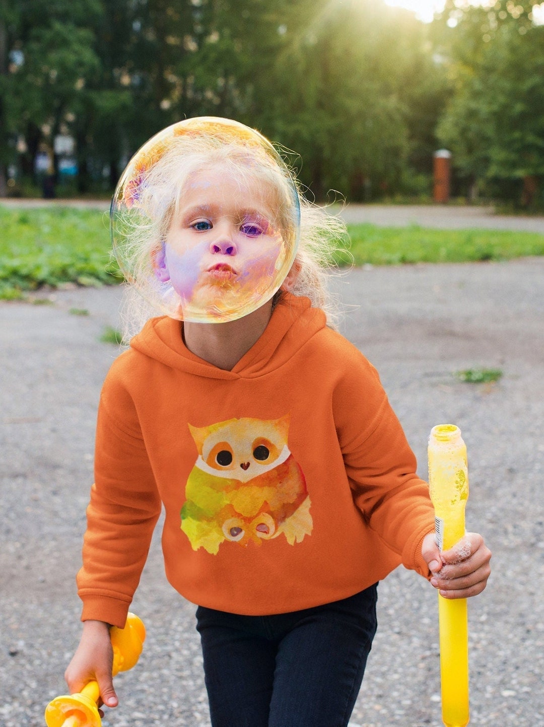 Owlet Kid's Fleece Hoodie | Owl Illustration Toddler Pullover Hoodie ...