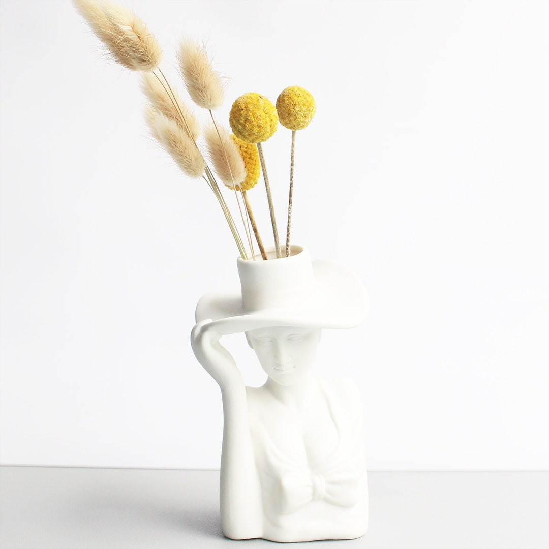 Ceramic Human Body Vase, Head Vase, Face Vase,bud Vase,house Warming ...