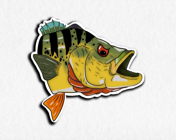 Peacock Bass Fishing Sticker - Etsy