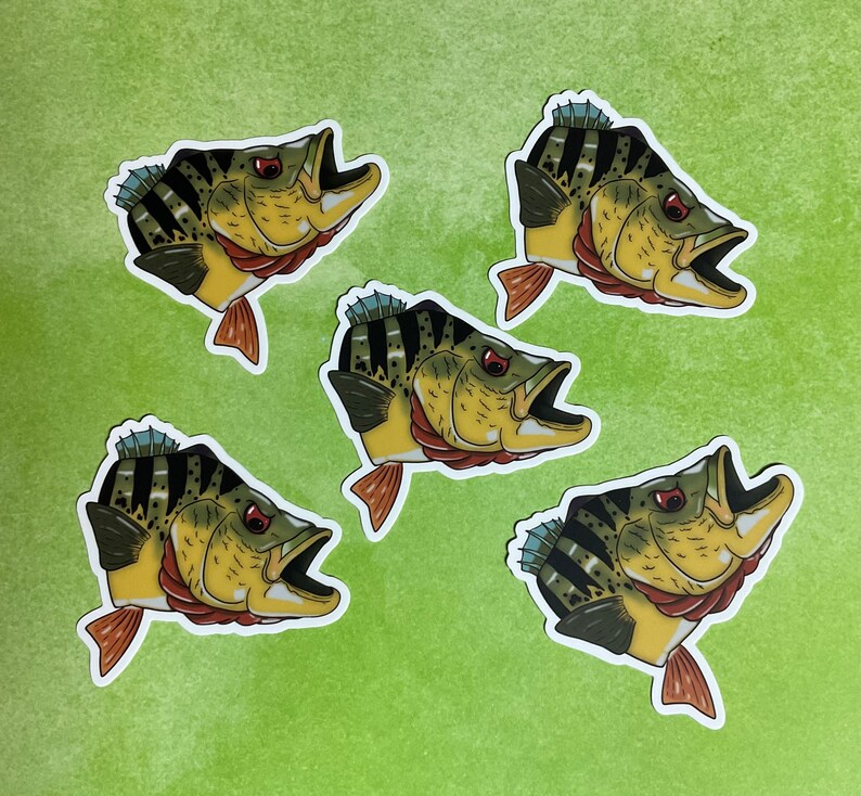 Peacock Bass Fishing Sticker - Etsy
