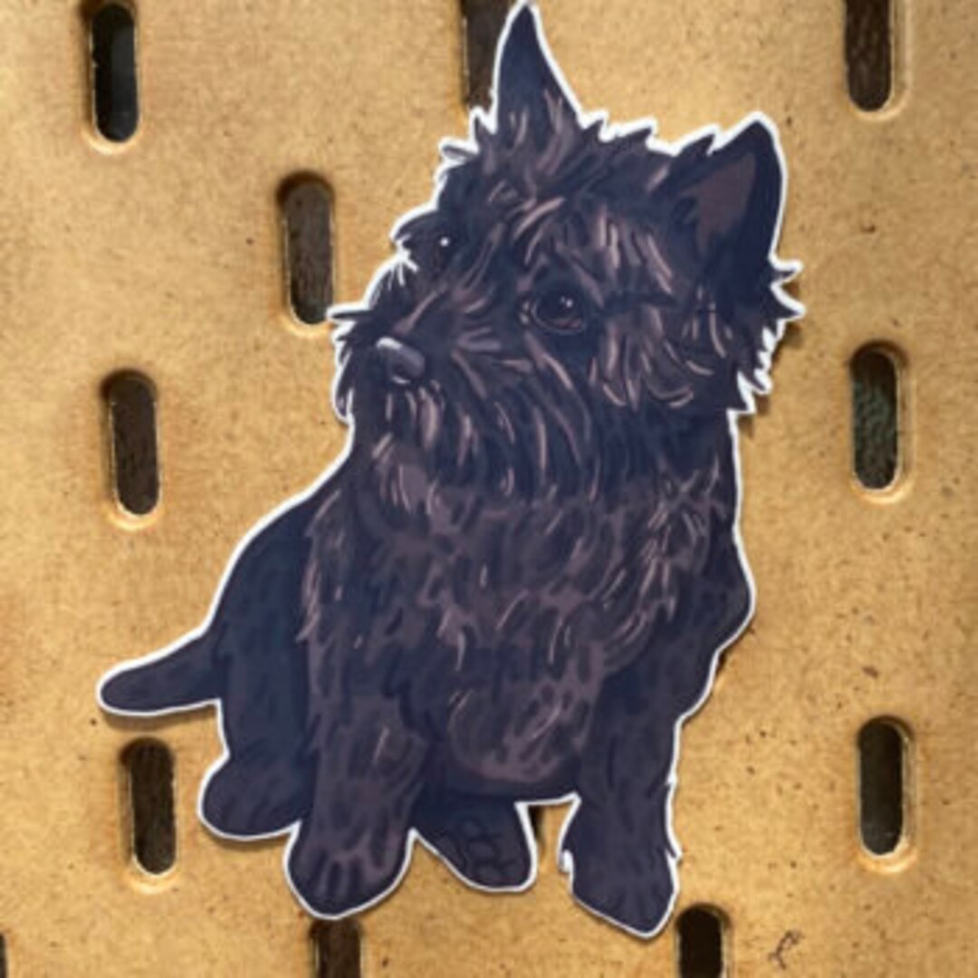 Cairn Terrier Vinyl Sticker Black - Etsy