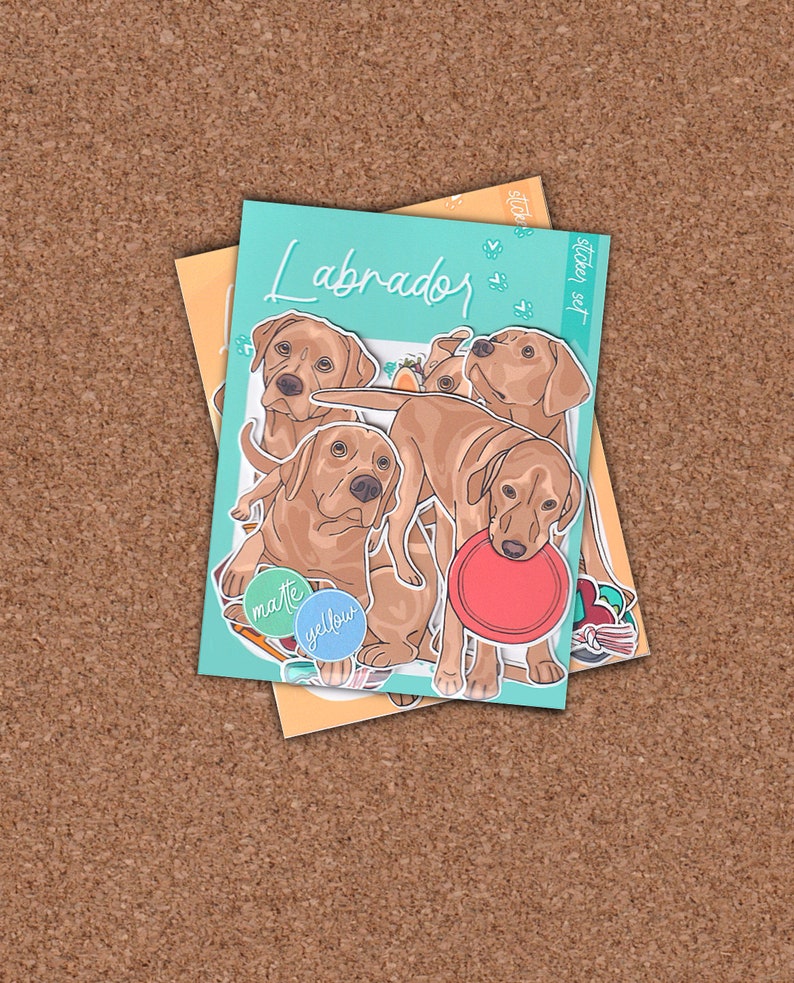 Yellow Labrador Sticker Set Dog Stickers Cute Vinyl - Etsy