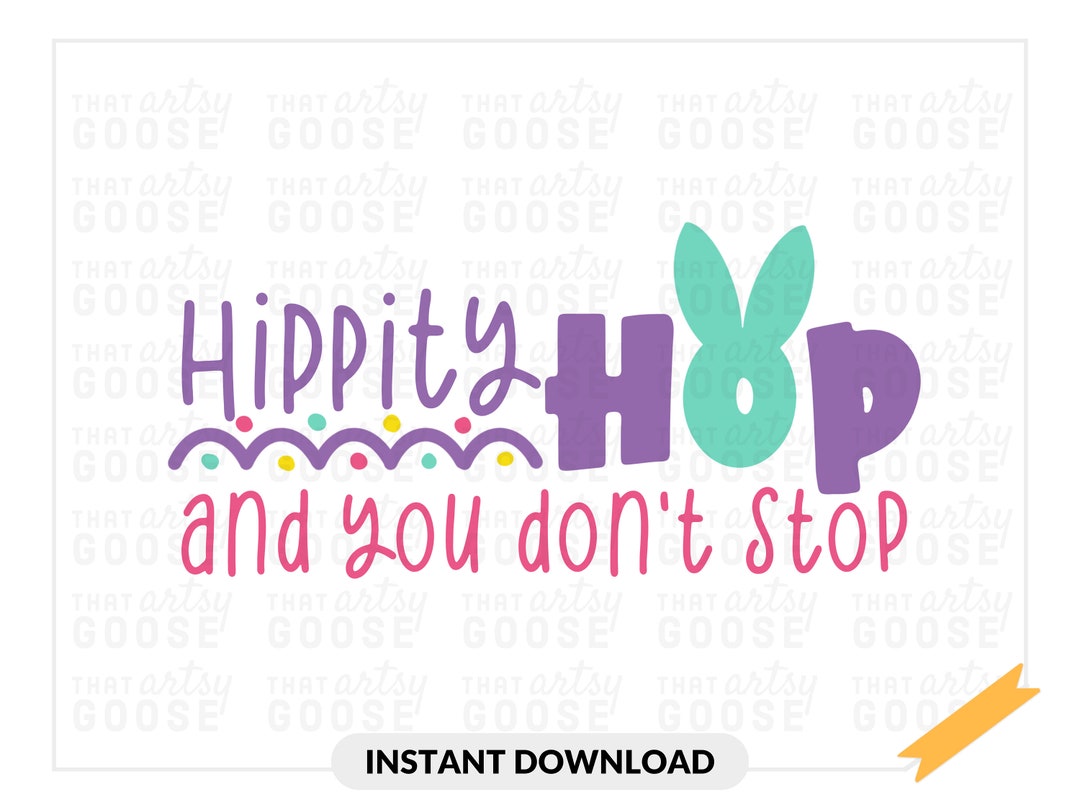 Hippity Hop Easter Bunny PNG & Printable Poster Download - Etsy