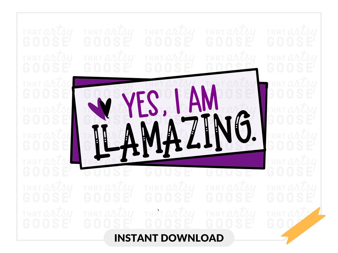 Llama Llamazing Art PNG & Printable Poster Download - Etsy